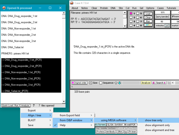 Building trees using MEGA software - Case It!